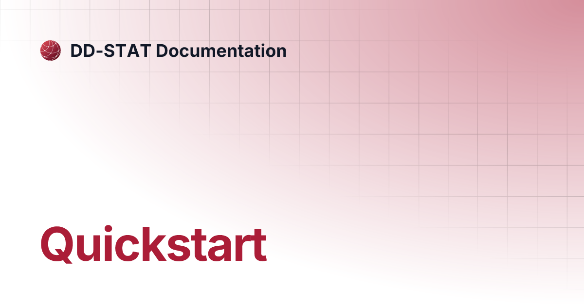 Quickstart | DD-STAT Documentation