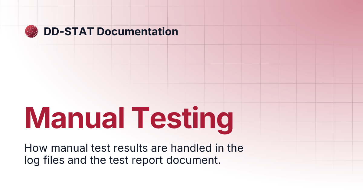 Manual Testing | DD-STAT Documentation