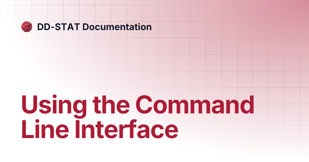 Using the Command Line Interface | DD-STAT Documentation